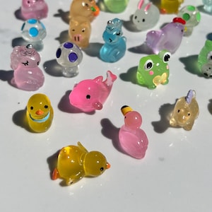 Mini Glow in the Dark Animal Figurines – Kawaii Tiny Animals for ...
