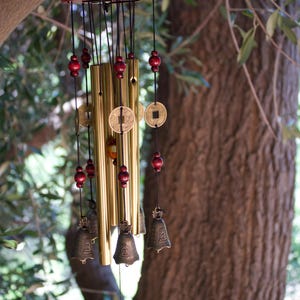 Large Golden Wind Chimes, Metal Multi-tube Wind Chime With Bell, Rust ...