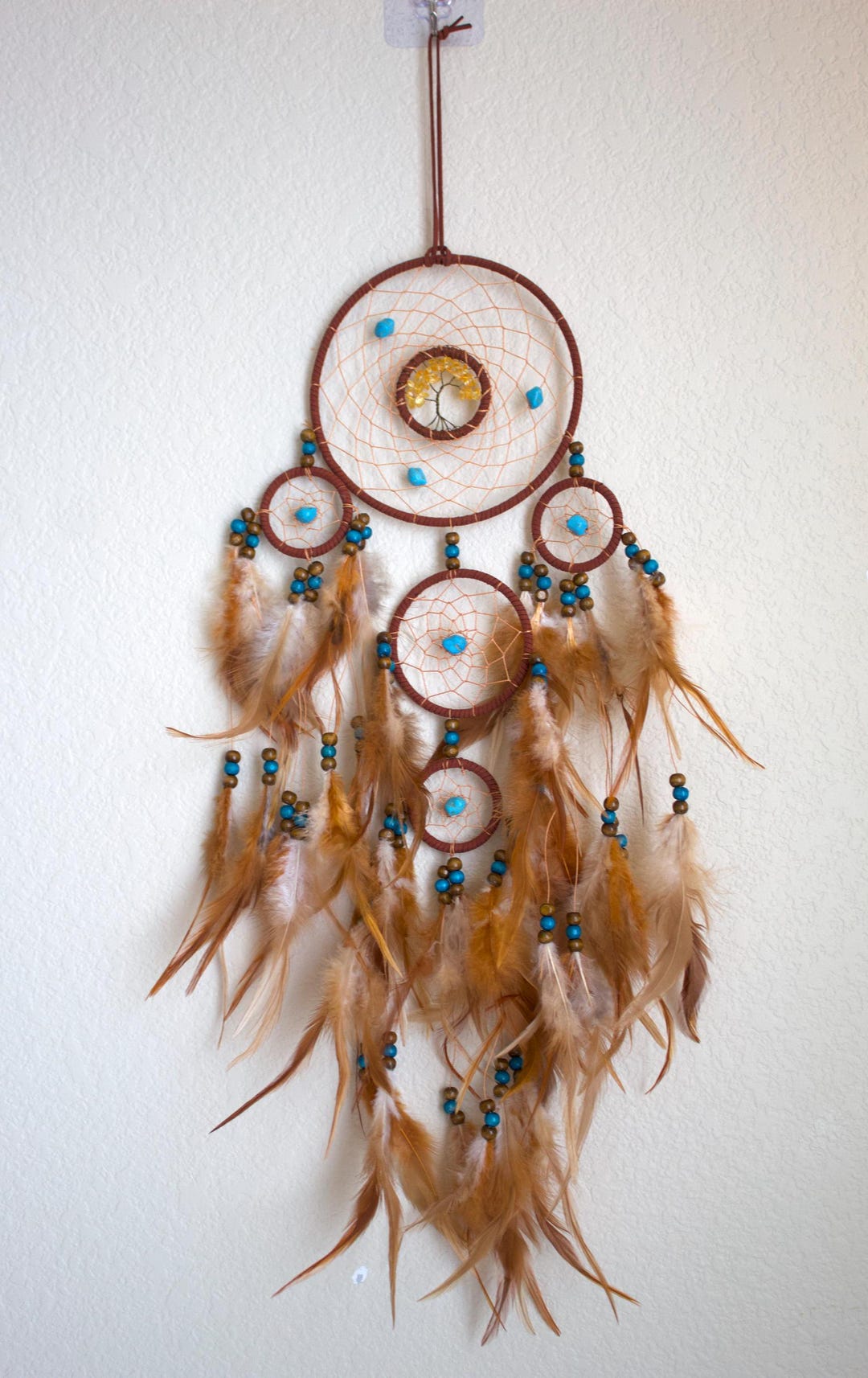 Tree of Life Dream Catcher, Sacred Native Dream Catcher, Crystal Stone ...
