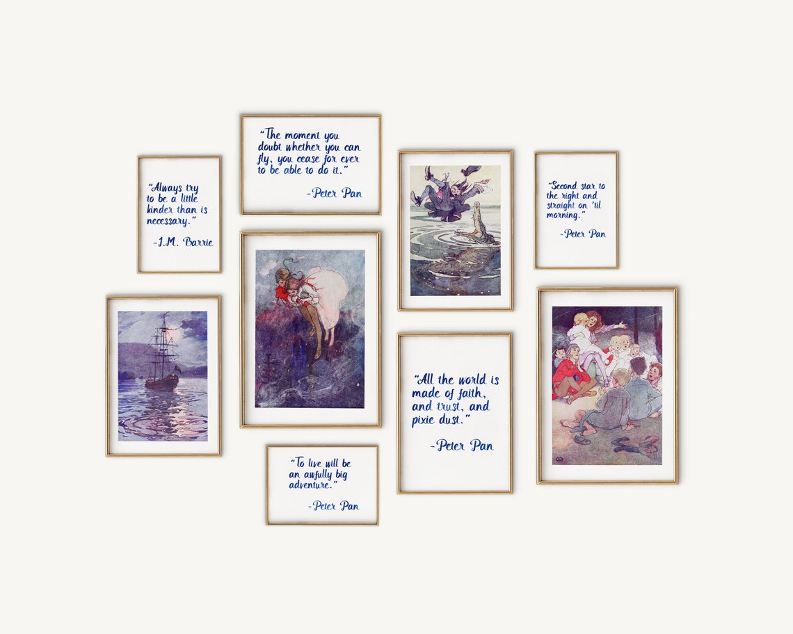 23 INSTANT PRINT Peter Pan Nursery Prints DOWNLOADABLE Neverland ...