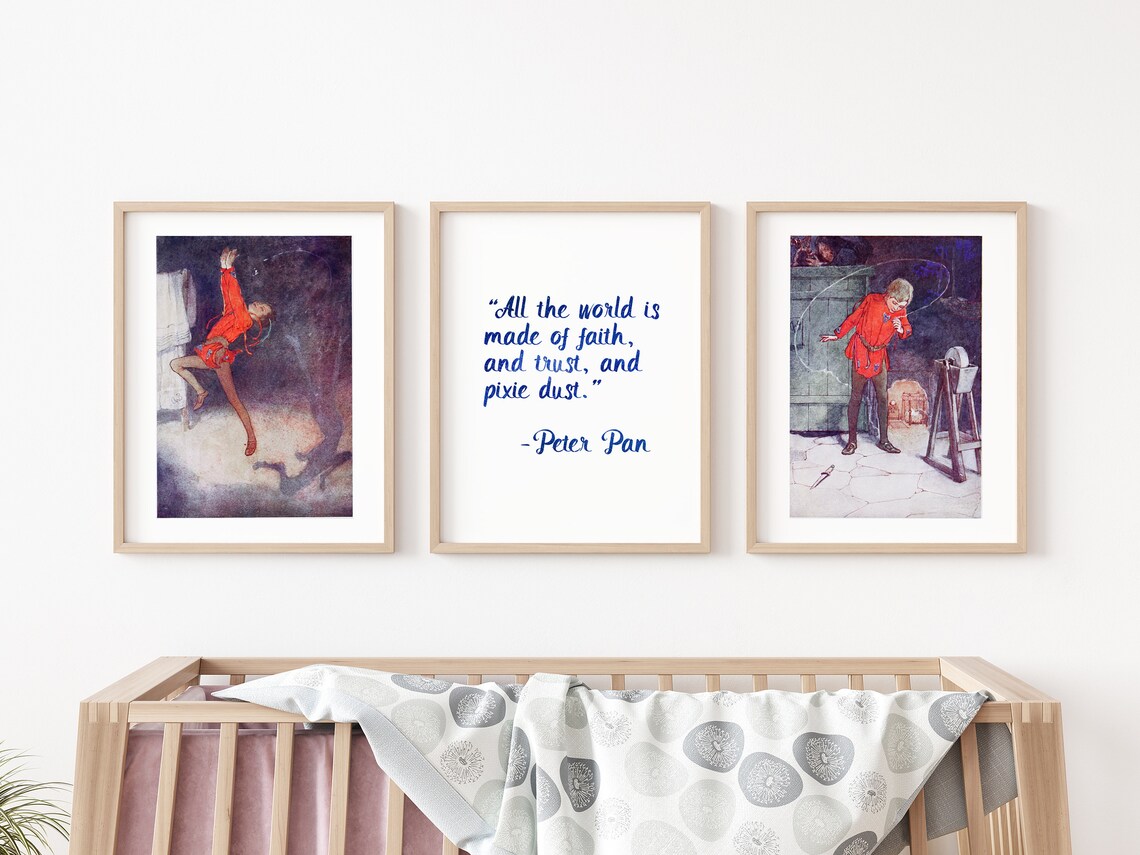 23 INSTANT PRINT Peter Pan Nursery Prints DOWNLOADABLE Neverland ...