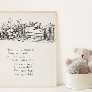 10 INSTANT DOWNLOAD Hand-drawn Nursery Rhymes | Handmade Nursery Prints ...