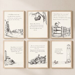 10 INSTANT DOWNLOAD Hand-drawn Nursery Rhymes | Handmade Nursery Prints ...