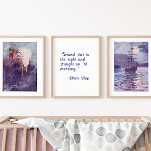 23 INSTANT PRINT Peter Pan Nursery Prints | DOWNLOADABLE Neverland ...