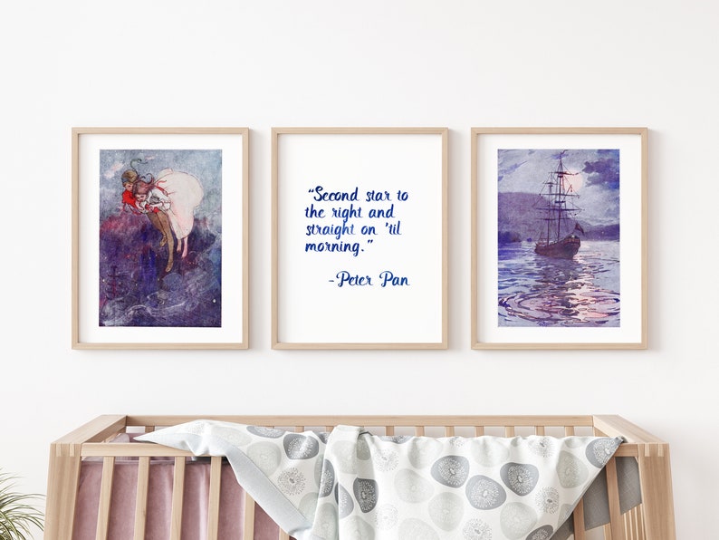 23 INSTANT PRINT Peter Pan Nursery Prints | DOWNLOADABLE Neverland ...