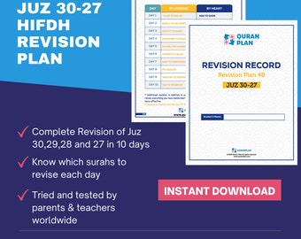 Hifdh Quran Memorisation Tracker Juz 30 Printable Hifz Planner - Etsy