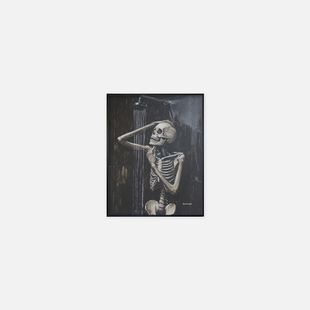 Skeleton in the Shower Print: Gothic Bathroom Decor (11" X 14") - Etsy