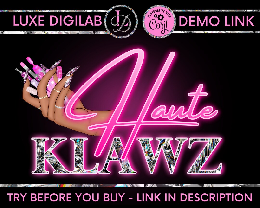 Nail Logo, Nail Technician, DIY Logo Template, Premade Logo, Custom ...