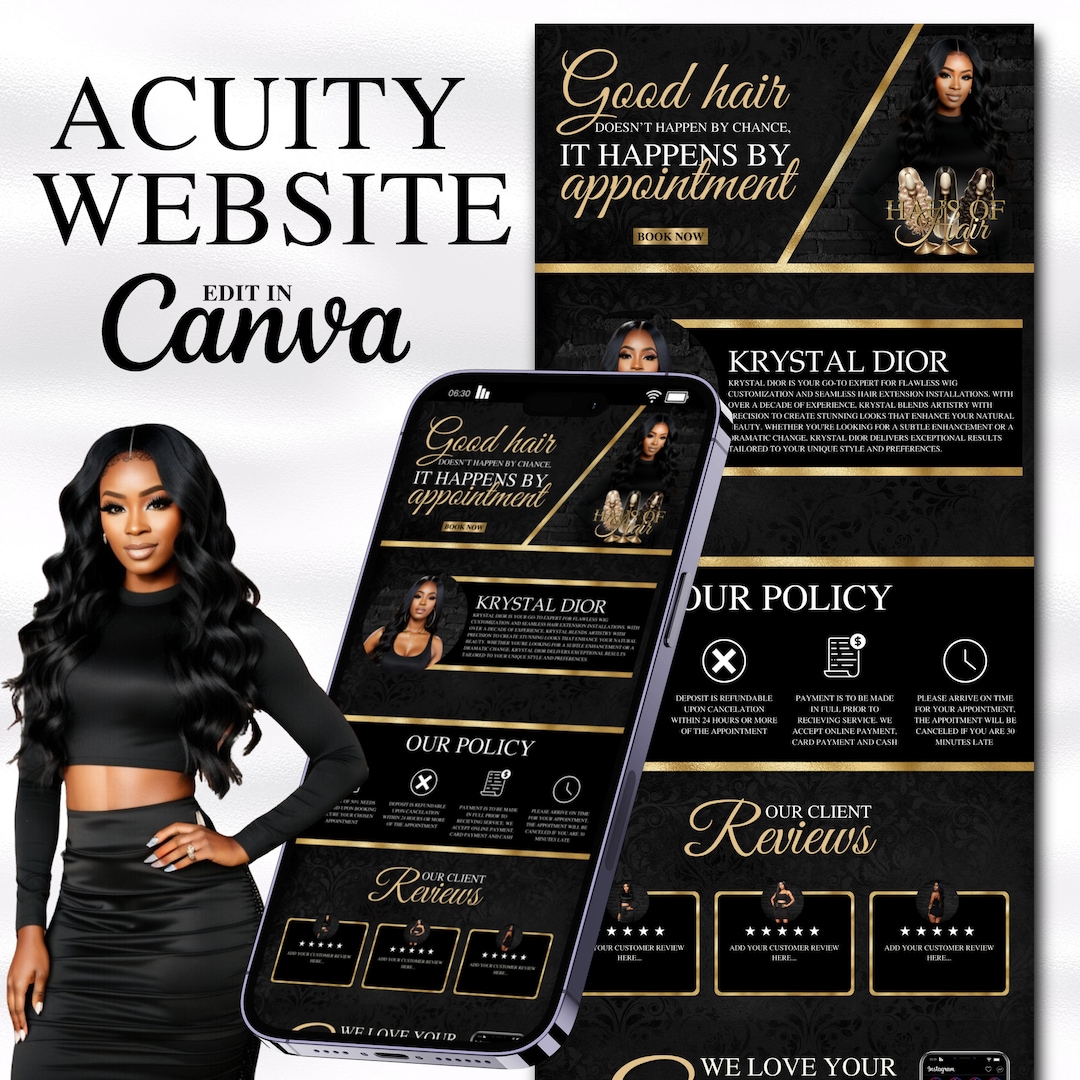 Scheduling Template Hair Stylist, Booking Site Template, Acuity ...