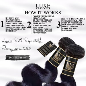 Hair Wraps and Hair Tag Template for Hair Extensions, Hair Bundles ...