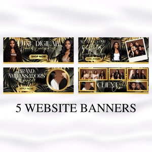 DIY Hair Website Banner Kit| Shopify Hair Extensions or Wig Boutique ...
