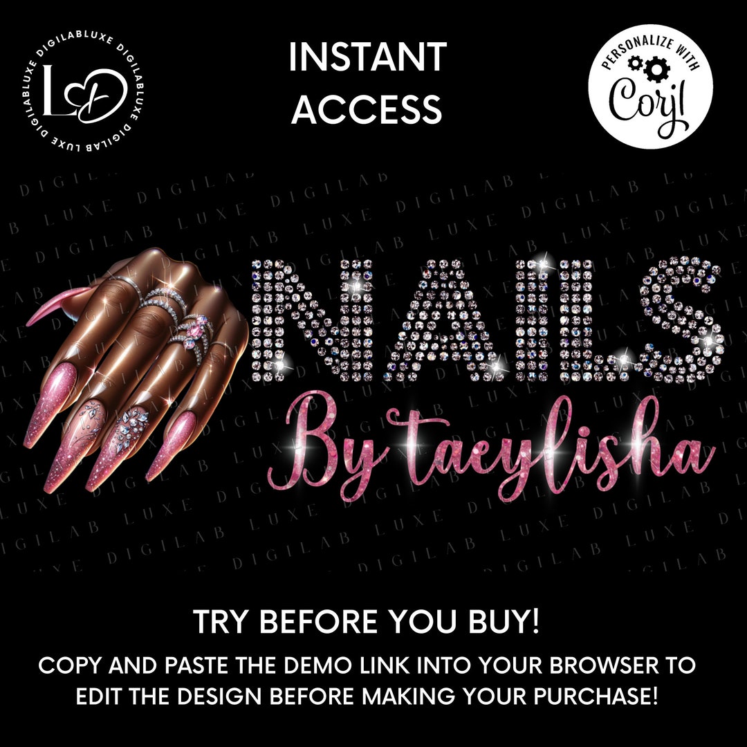 Nail Logo, Nail Technician, DIY Logo Template, Premade Logo, Custom ...