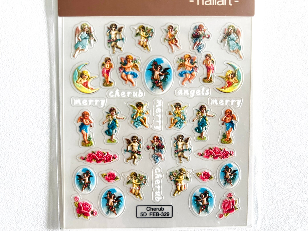 5D Cherub Stickers, Cute Stickers, Angel Stickers, Cherub Nail Decals ...