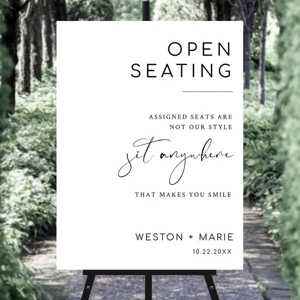 Open Seating Sign - Etsy