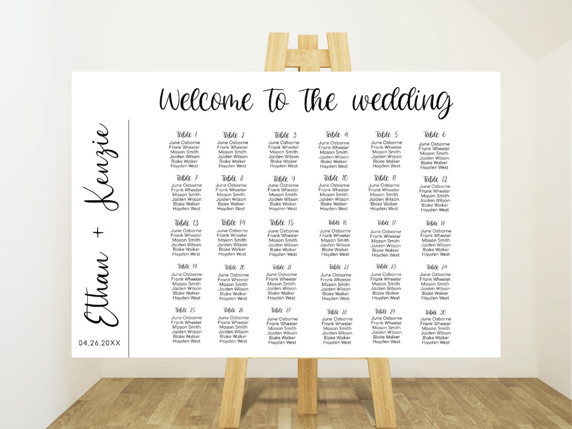 Elegant Wedding Seating Chart Wedding Seating Poster Find - Etsy