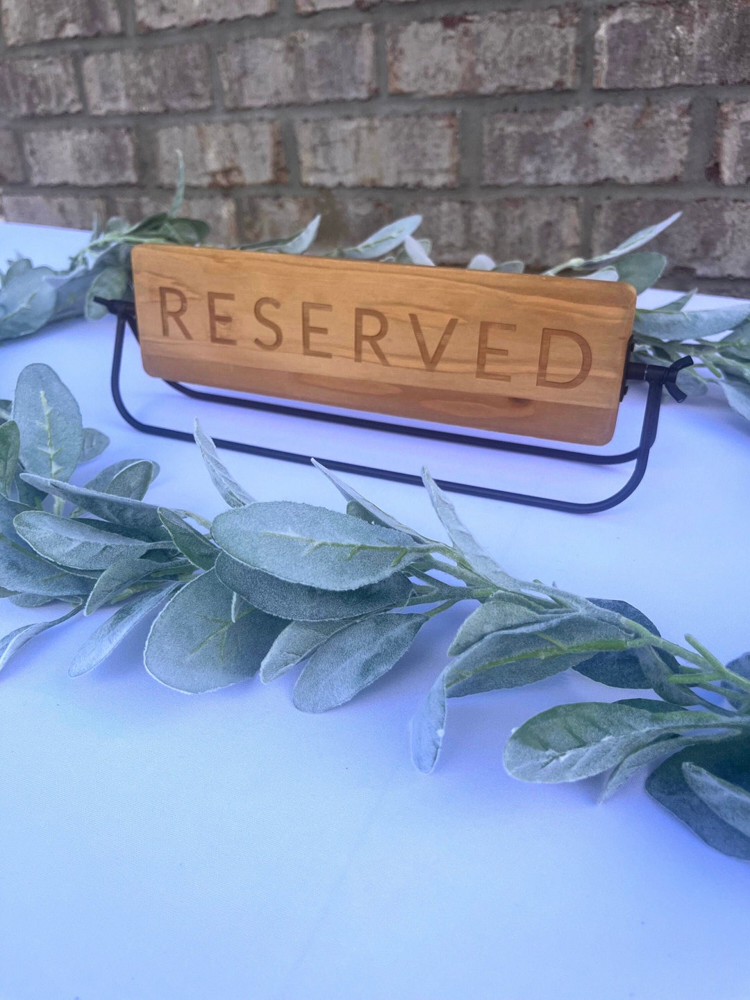 Wooden Reserved Sign for Wedding Ceremony Double Sided Rotating ...