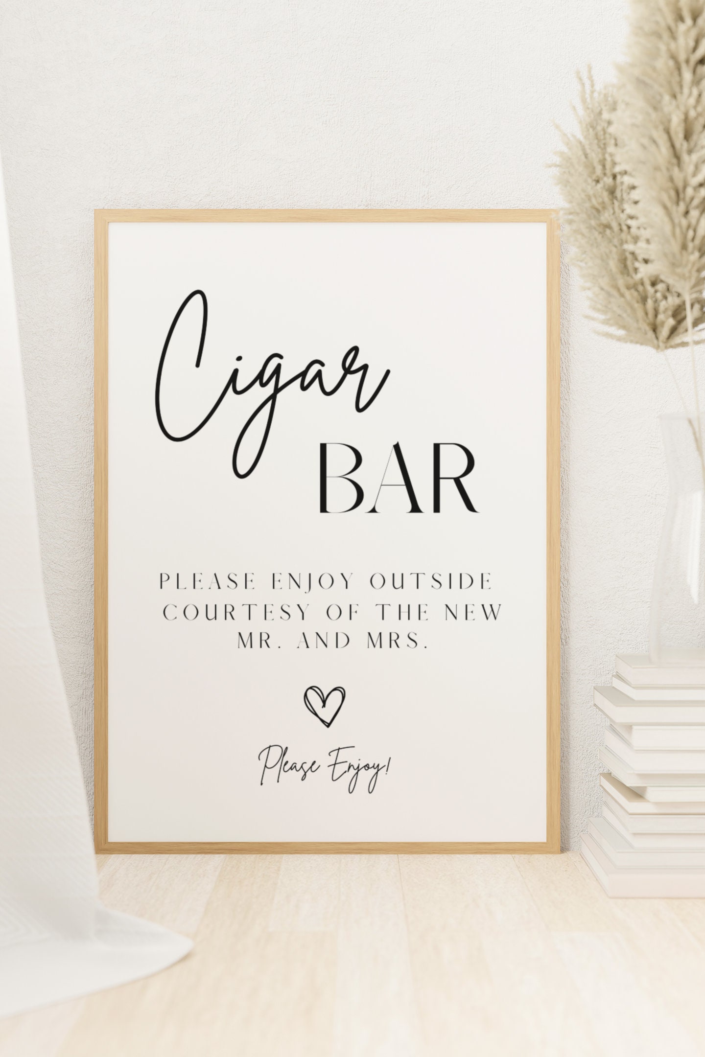 Cigar Bar Wedding Sign Wedding Cigar Bar Template Minimalist - Etsy