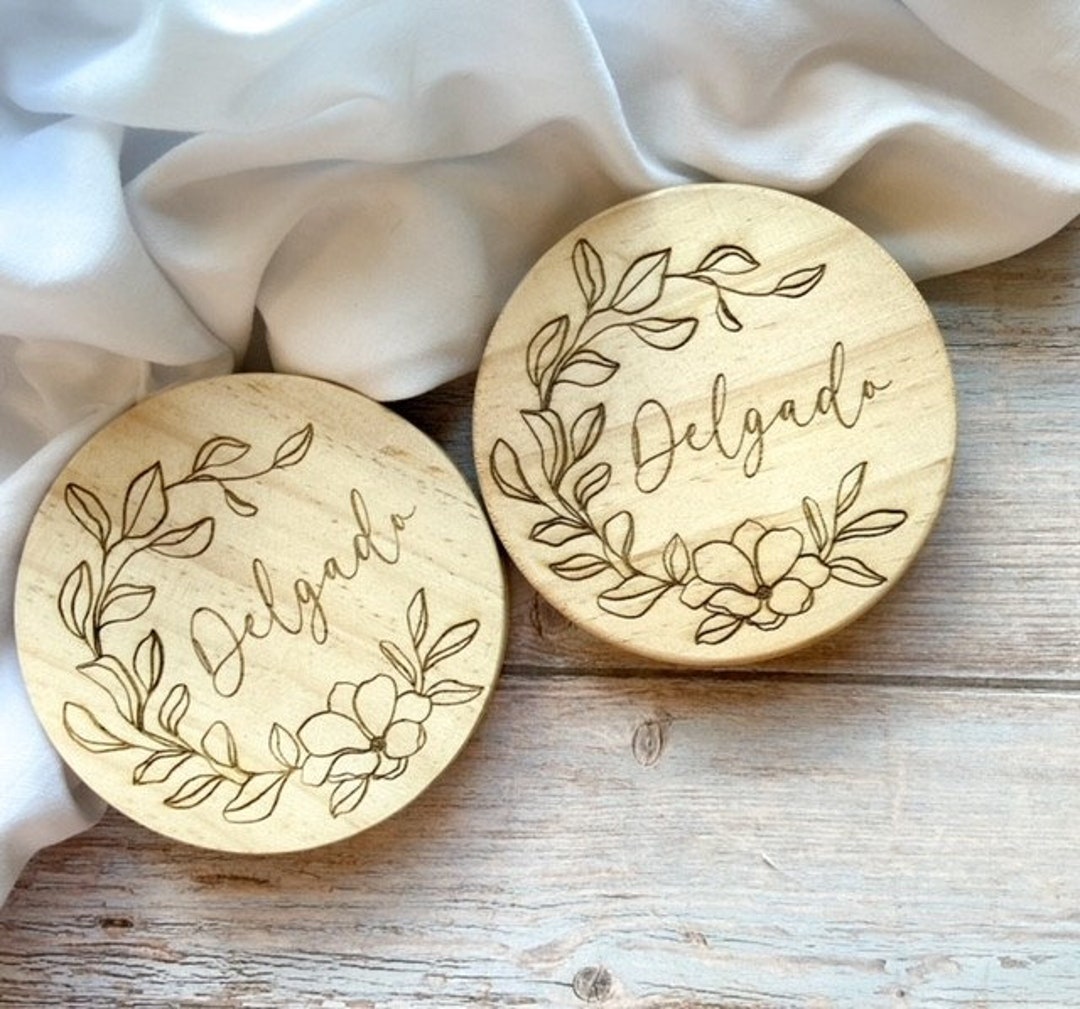 Custom Wood Engraved Coasters Personalized Coaster Set for Housewarming ...