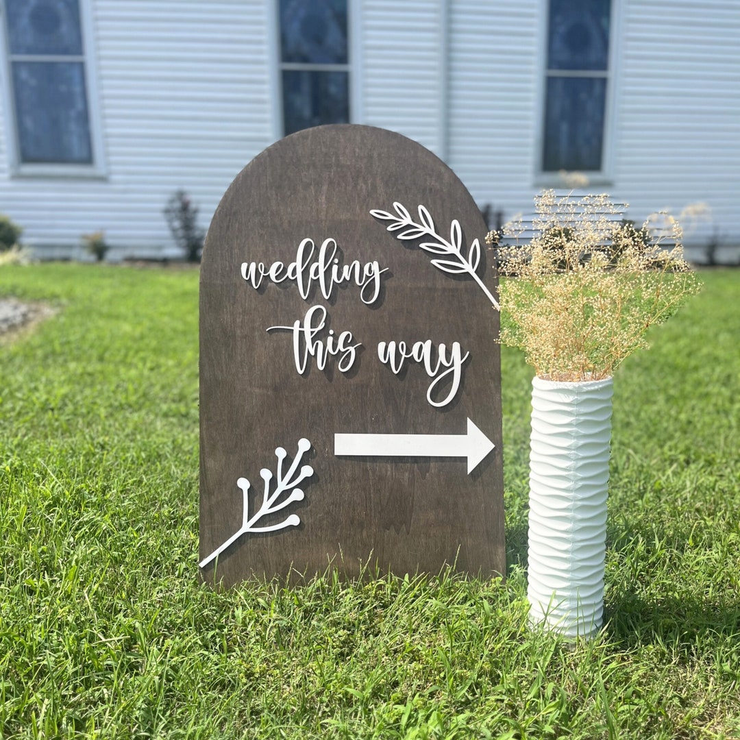 Custom Wooden Wedding Directional Sign Wedding This Way Arrow Sign ...