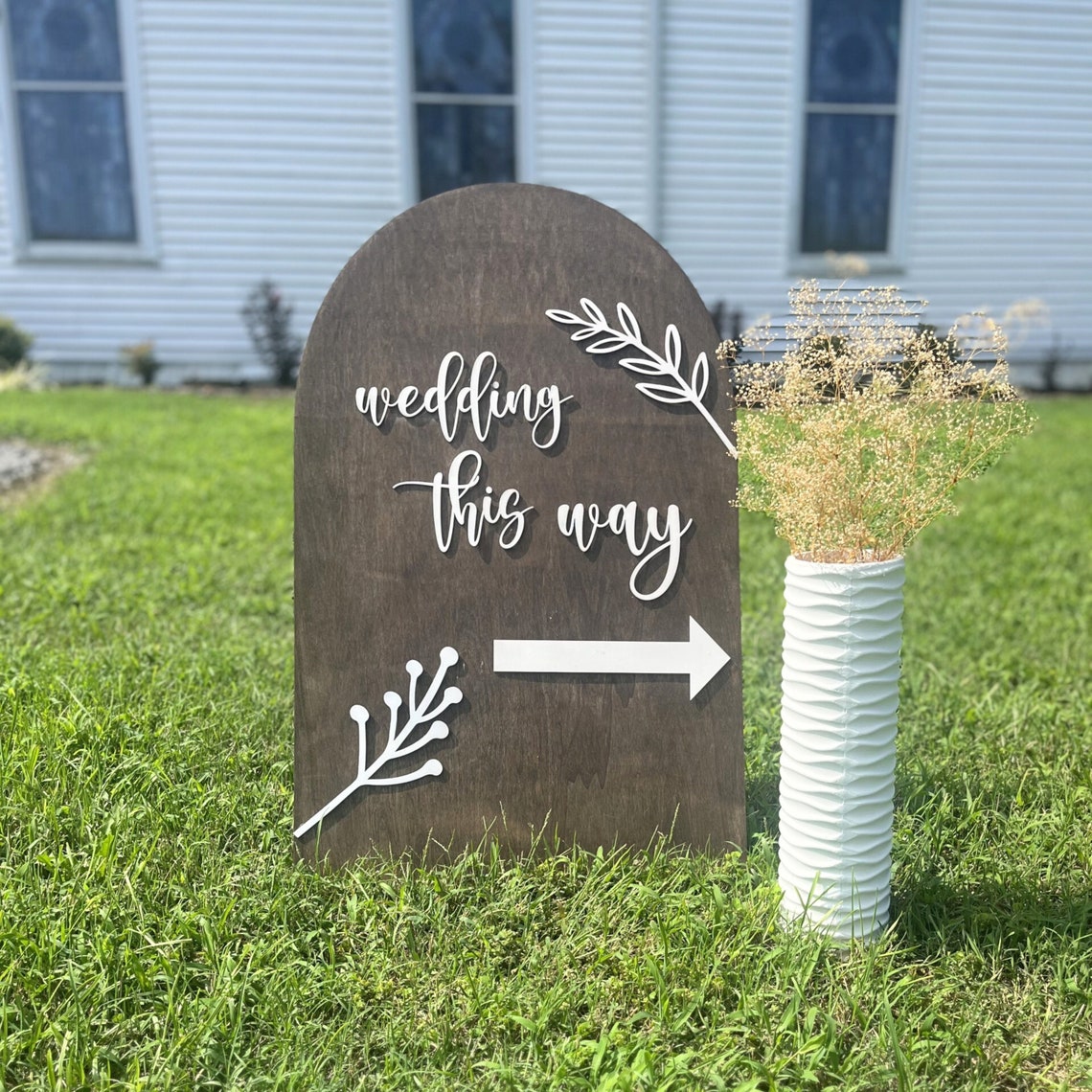 Custom Wooden Wedding Directional Sign Wedding This Way Arrow Sign ...