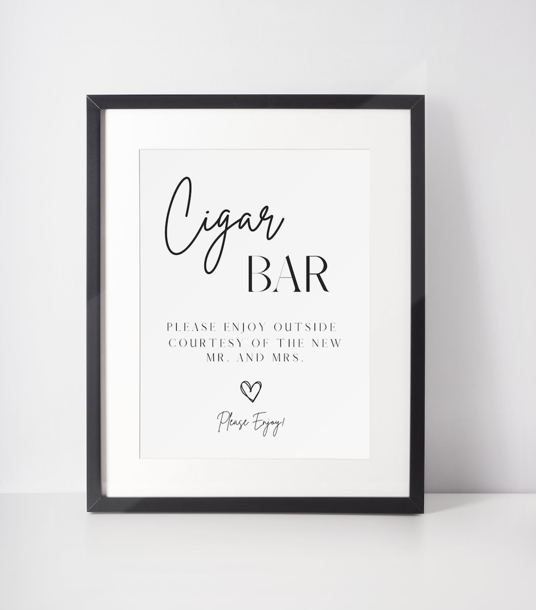 Cigar Bar Wedding Sign Wedding Cigar Bar Template Minimalist - Etsy
