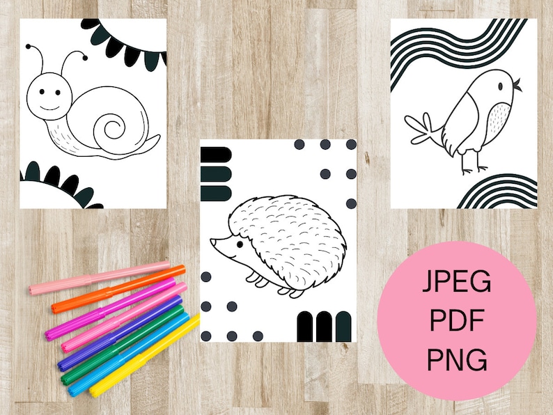 Woodland Animals Coloring Pages, Fall Coloring Sheet, Set of 7 ...