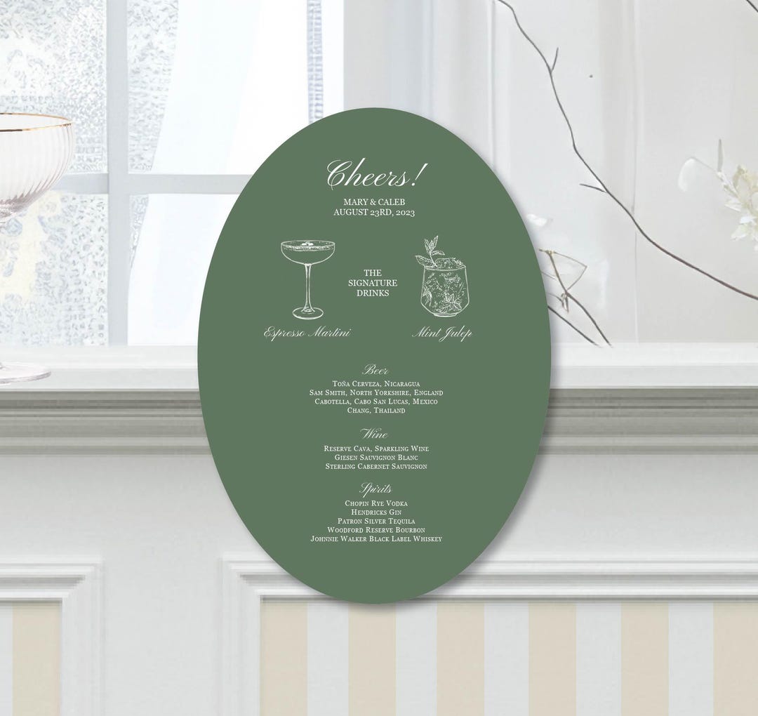 Custom Floating Bar Sign, Oval Bar Sign, Wedding Bar Sign, Party Sign ...