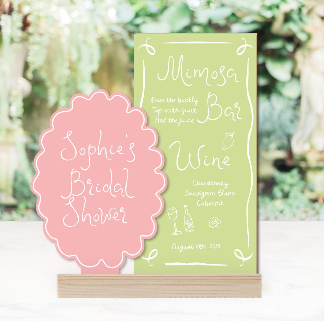 Bridal Shower Bar Sign, Bar Sign, Mimosa Bar, Party Bar Sign, Custom ...