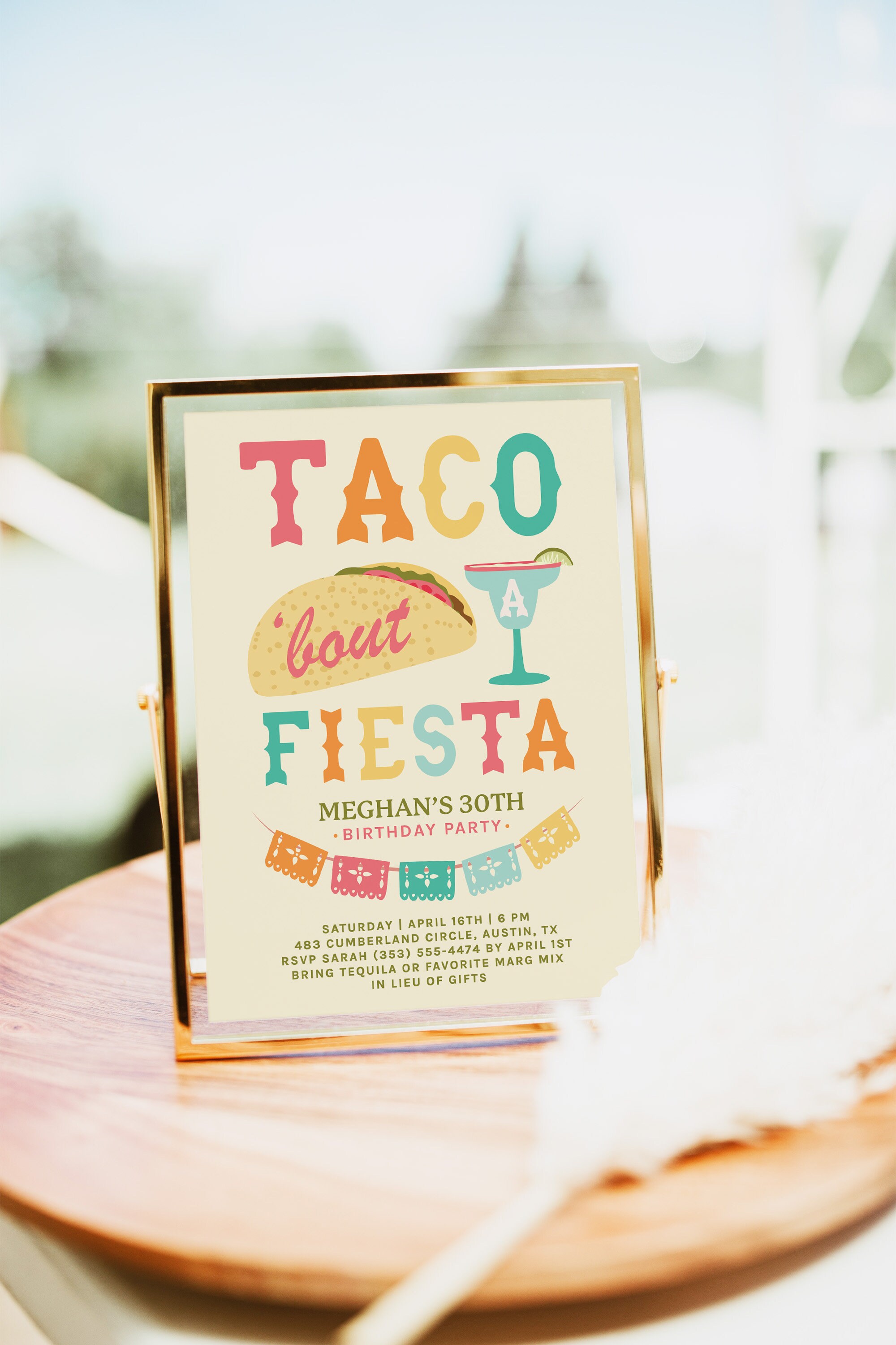 Editable Fiesta Birthday Invitation Taco Birthday Invitation | Etsy