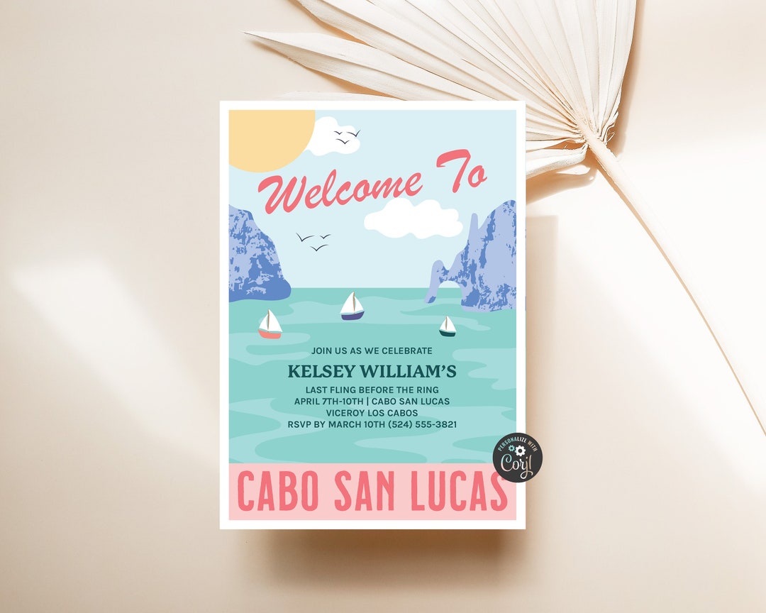 Editable Cabo San Lucas Invitation, Cabo Invitation, Cabo Bachelorette ...