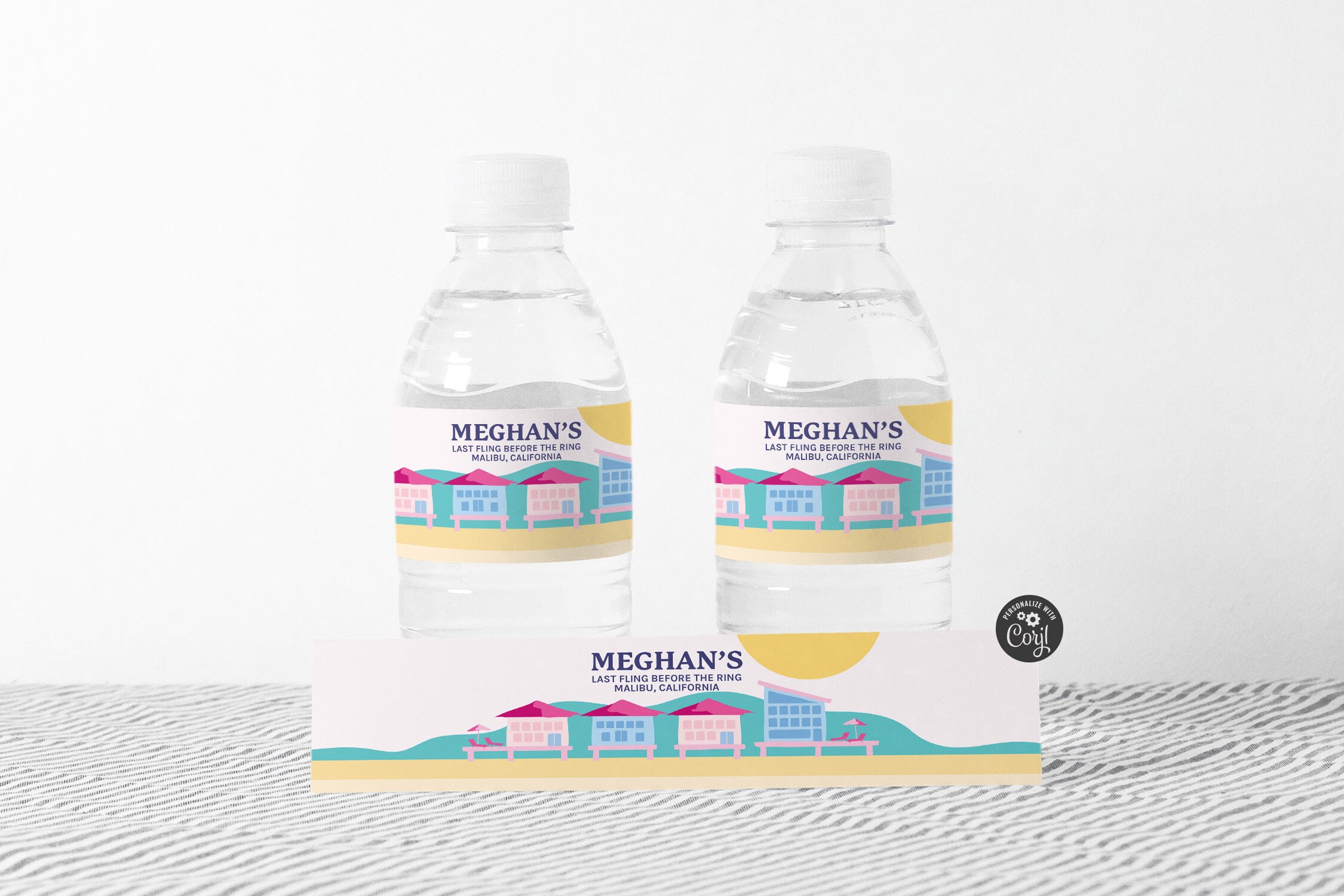 Editable Water Bottle Label Beach Water Bottle Label - Etsy