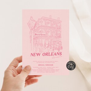New Orleans Bachelorette Invitation, New Orleans Bachelorette, NOLA Birthday Invite, New Orleans ...