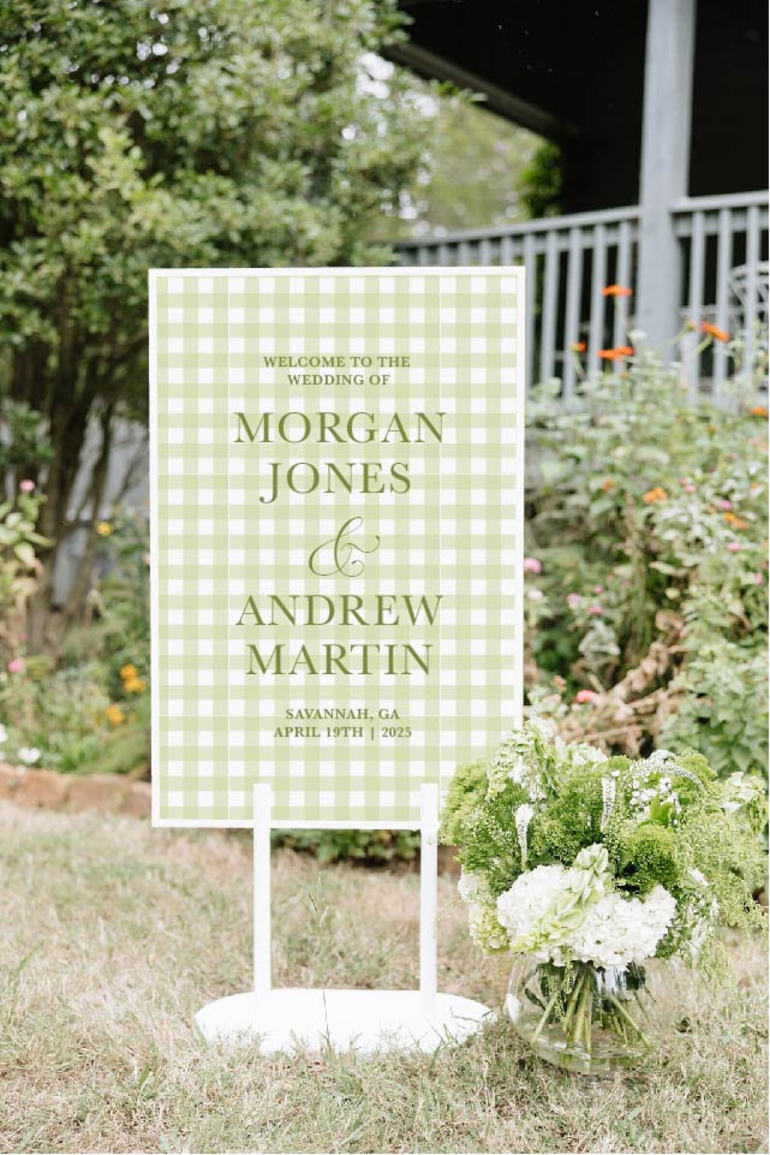 Custom Wedding Welcome Sign, Wedding Welcome Sign, Plaid Welcome Sign ...