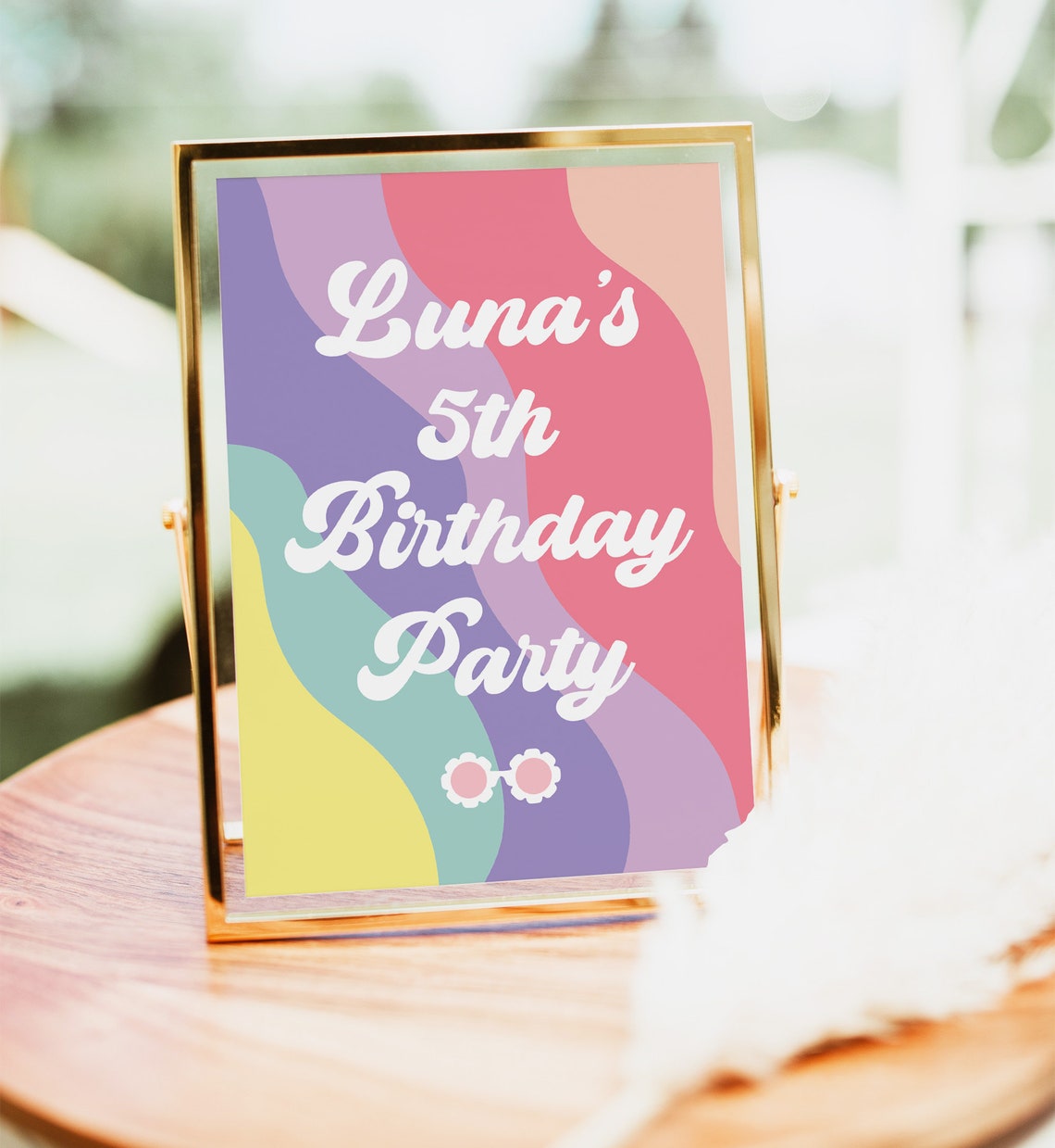 Editable Retro Birthday Sign Five is A Vibe Poster 5th | Etsy