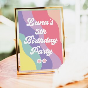 Editable Retro Birthday Sign Five is A Vibe Poster 5th - Etsy