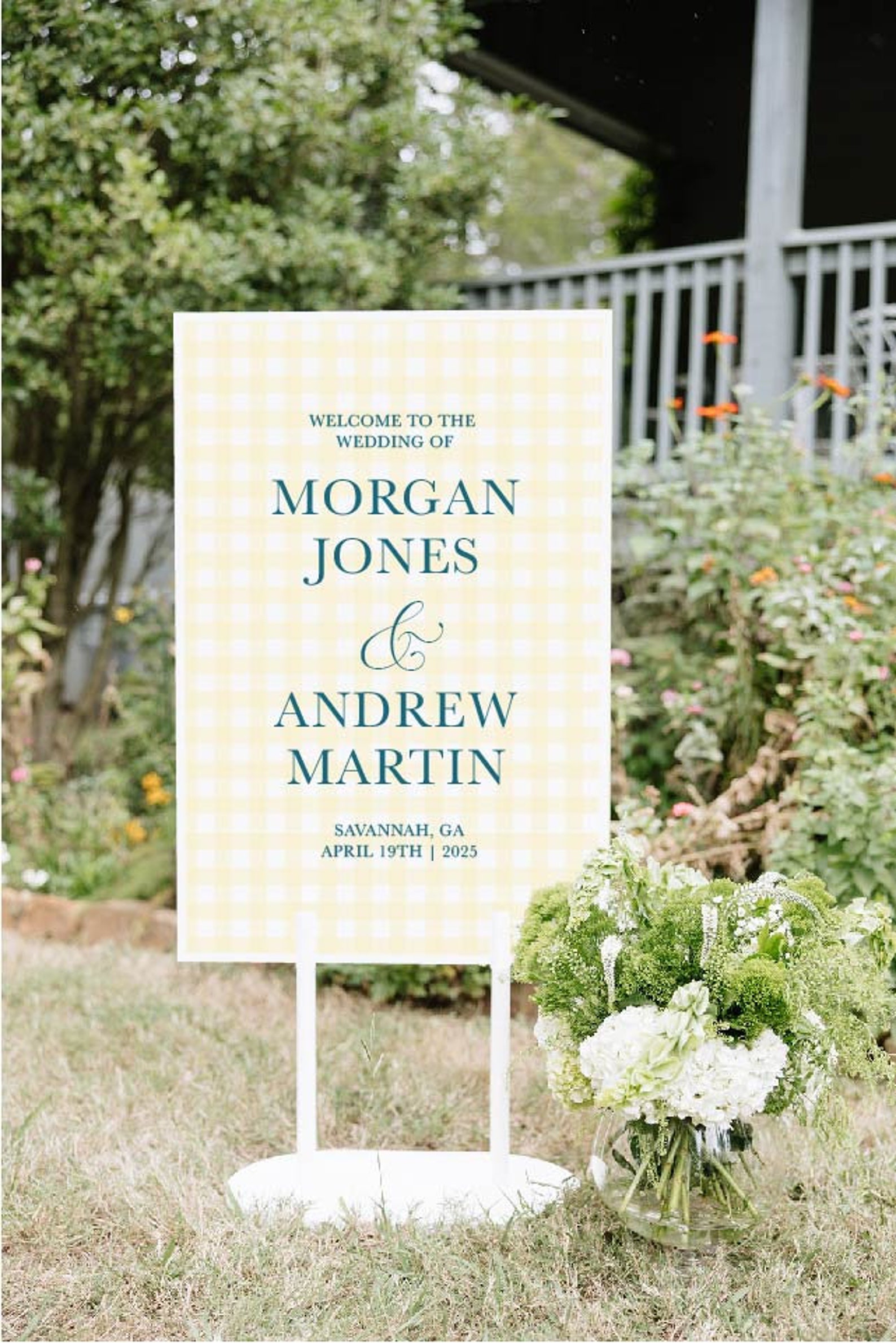 Custom Wedding Welcome Sign, Wedding Welcome Sign, Plaid Welcome Sign ...