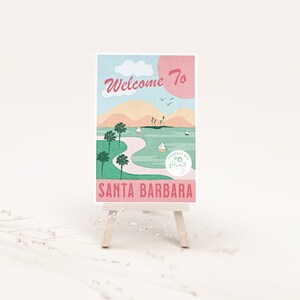 Santa Barbara Poster Digital Santa Barbara Bachelorette - Etsy