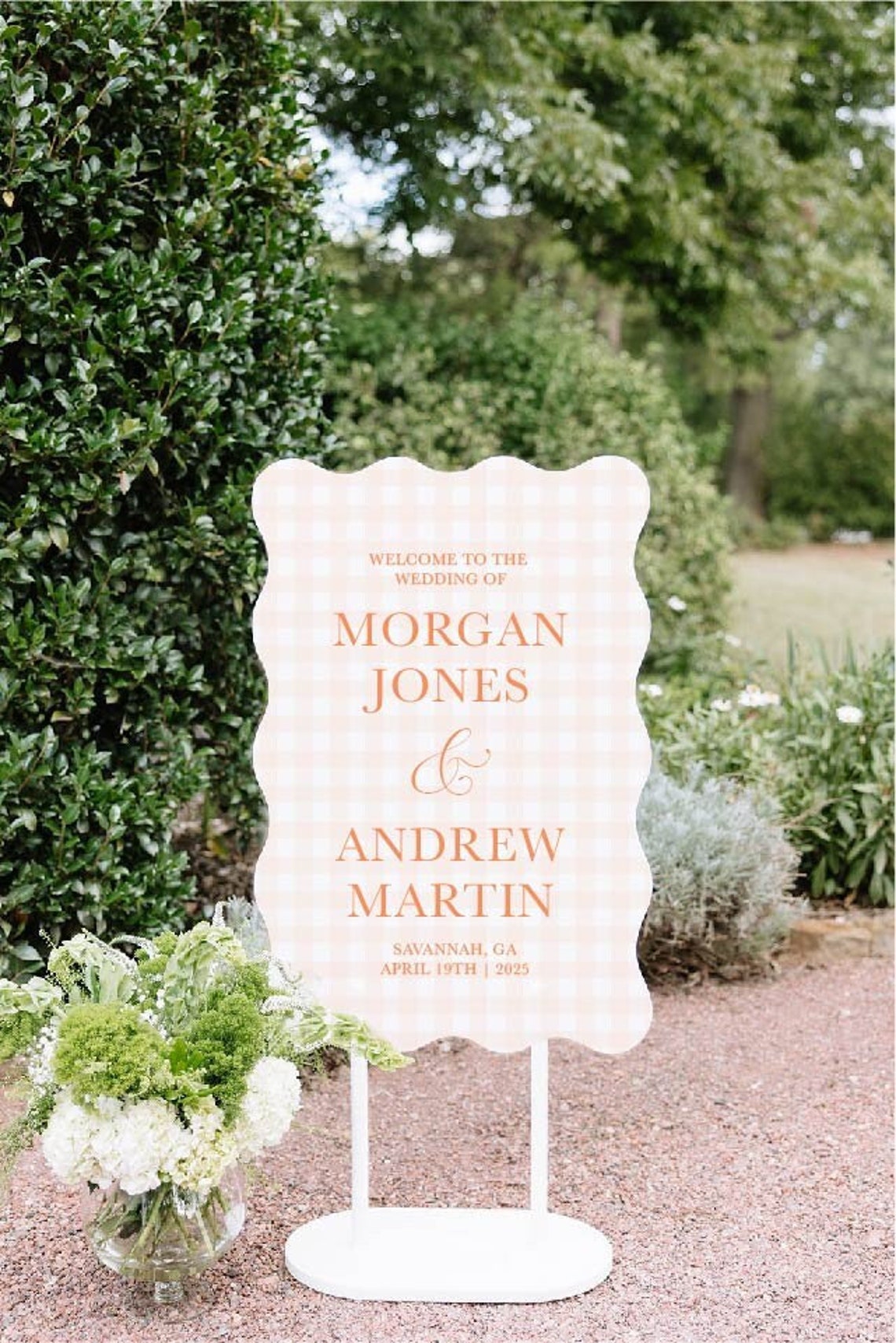 Custom Wedding Welcome Sign, Wedding Welcome Sign, Plaid Welcome Sign ...