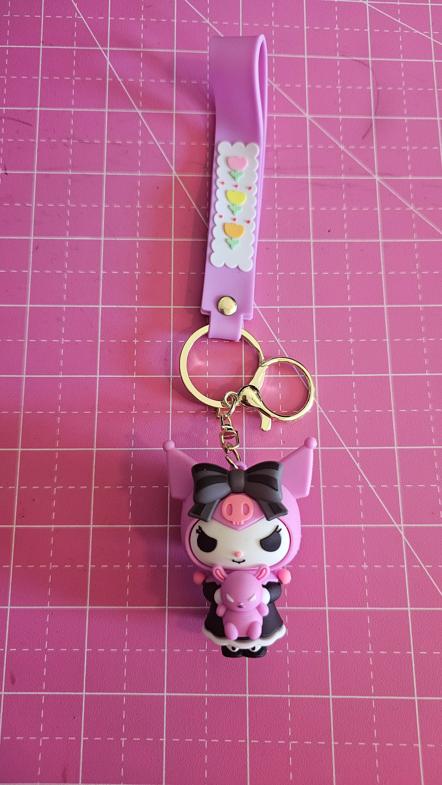 Kuromi Keychain Cute Kuromi Kuromi Heart Eyes Hello Kitty Keychain - Etsy