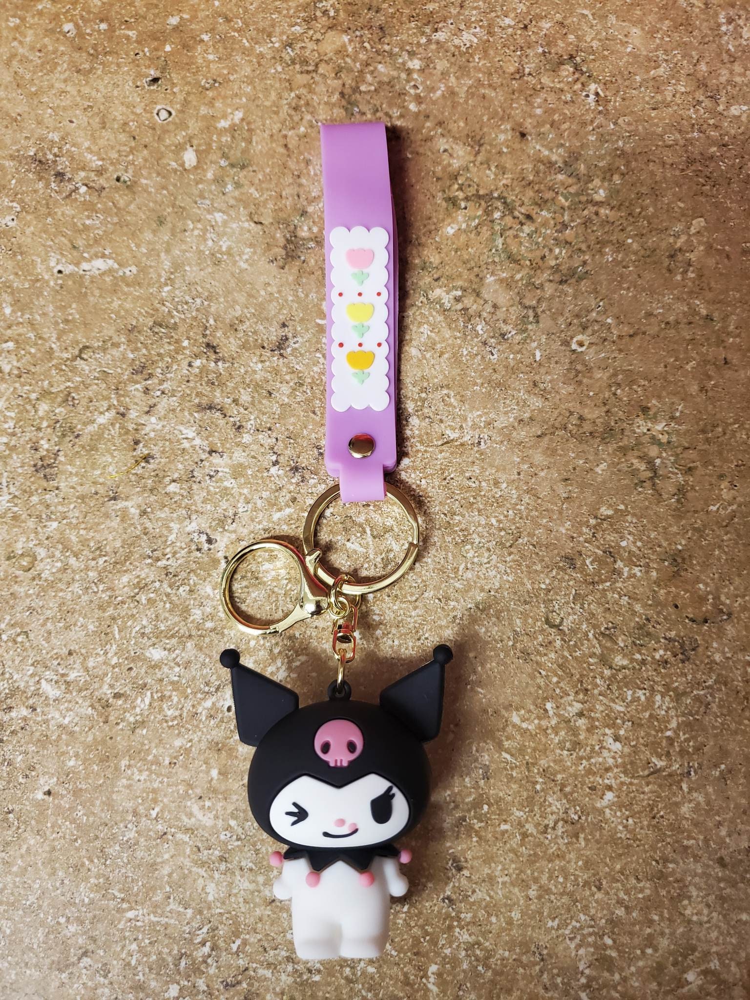 Kuromi Keychain Cute Kuromi Kuromi Heart Eyes Hello Kitty Keychain - Etsy