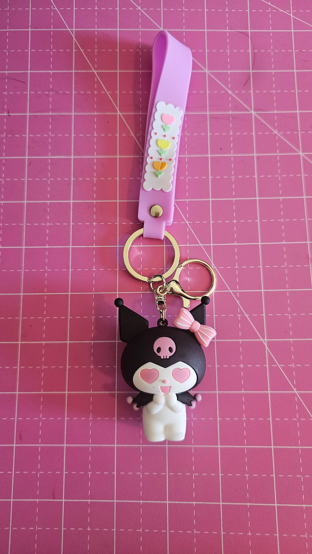 Kuromi Keychain Cute Kuromi Kuromi Heart Eyes Hello Kitty Keychain - Etsy