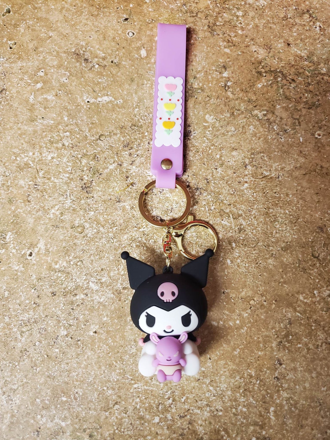Kuromi Keychain Cute Kuromi Kuromi Heart Eyes Hello Kitty Keychain - Etsy