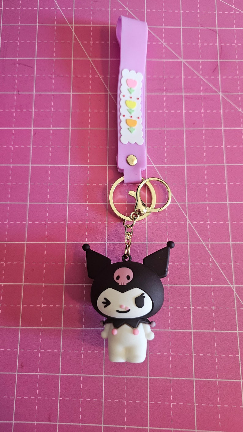 Kuromi Keychain Cute Kuromi Kuromi Heart Eyes Hello Kitty Keychain - Etsy