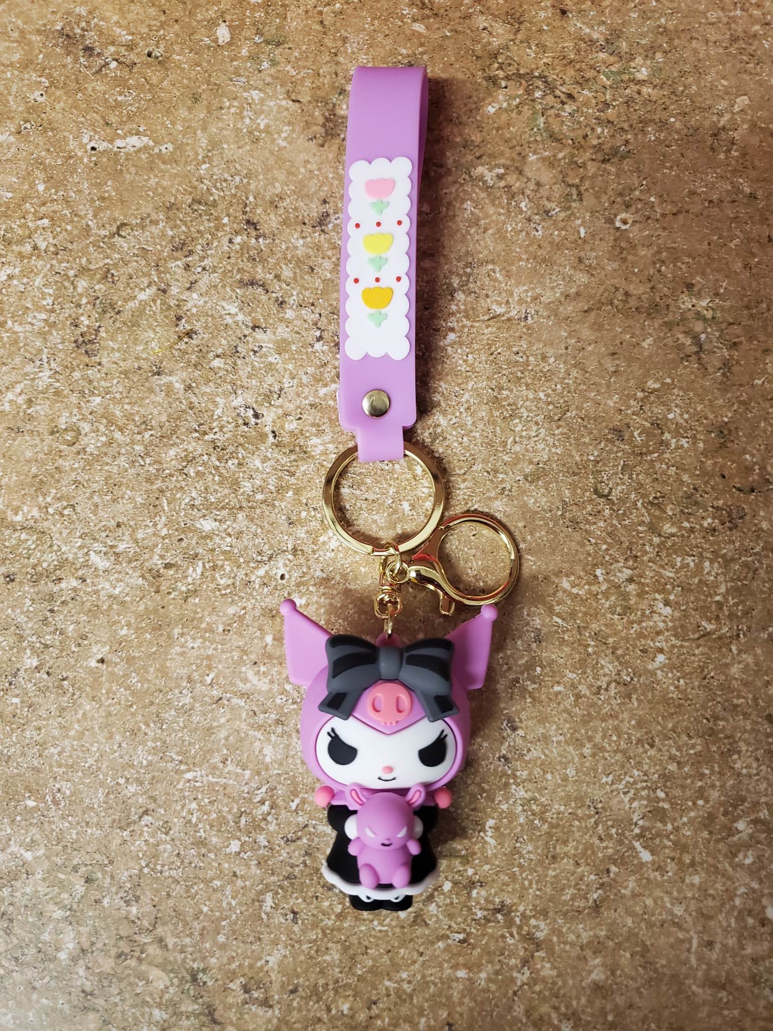 Kuromi Keychain Cute Kuromi Kuromi Heart Eyes Hello Kitty Keychain - Etsy