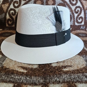 White Lowrider Stingy Brim Fedora | Mastermind Hats | Lowrider Fedora ...