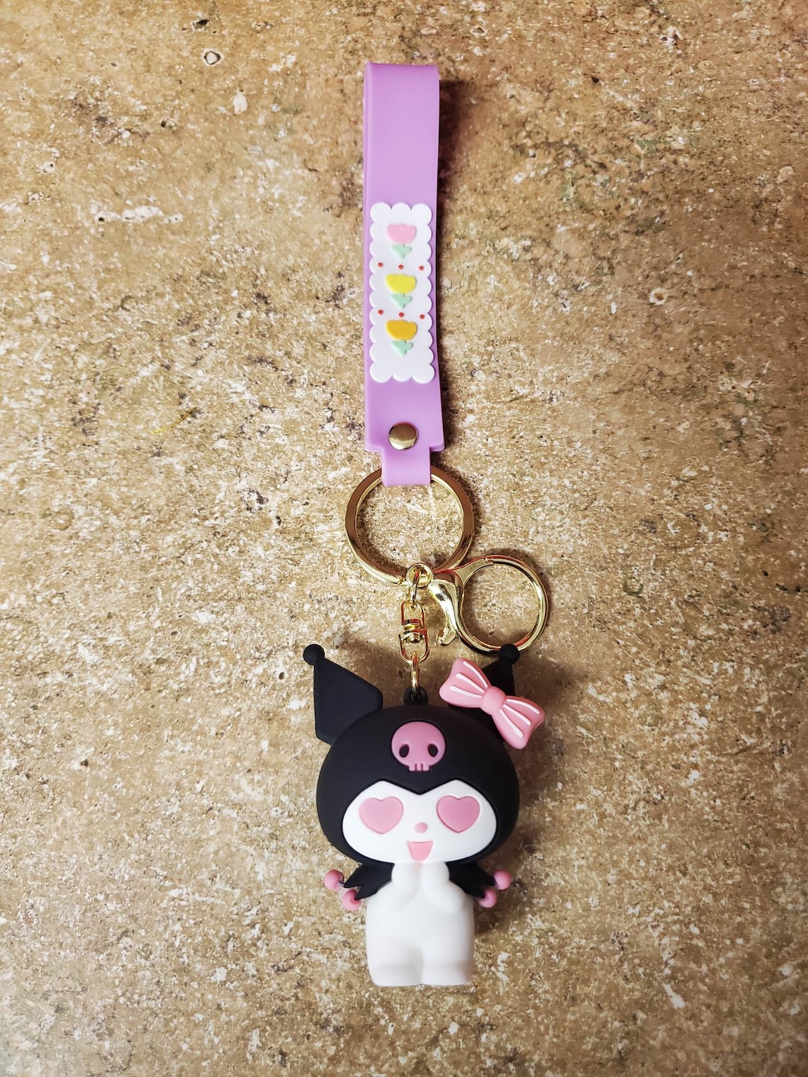Kuromi Keychain Cute Kuromi Kuromi Heart Eyes Hello Kitty Keychain - Etsy