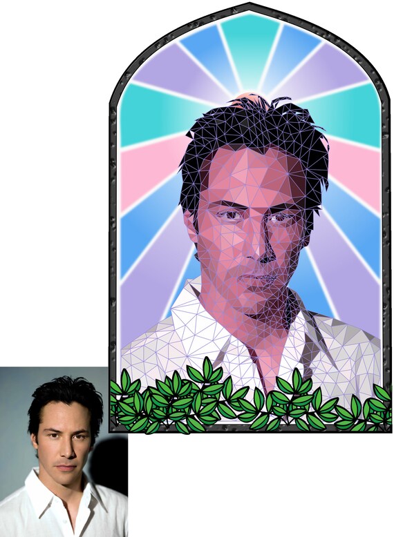 Influencer Profile Icon Geometric Portrait With Stained - Etsy