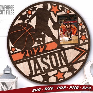 Monogram Basketball Svg - Basketball Laser Cut Files - Picture Frame ...
