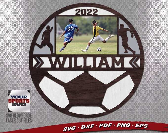 Monogram Soccer SVG - Soccer Glowforge Files - Customizable Sports Sign ...
