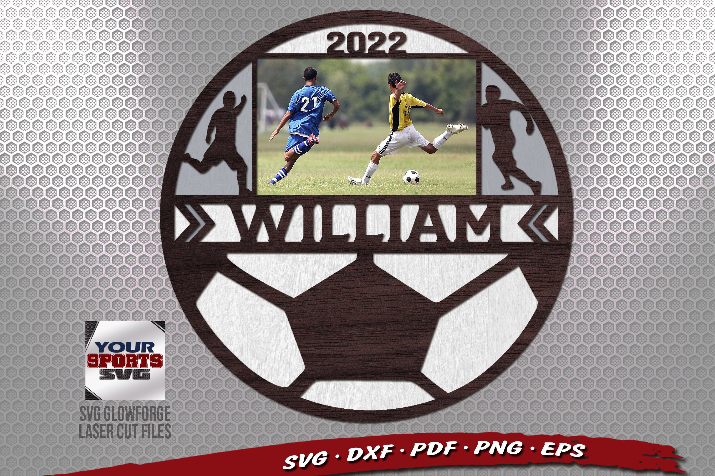 Monogram Soccer SVG Soccer Glowforge Files Customizable - Etsy